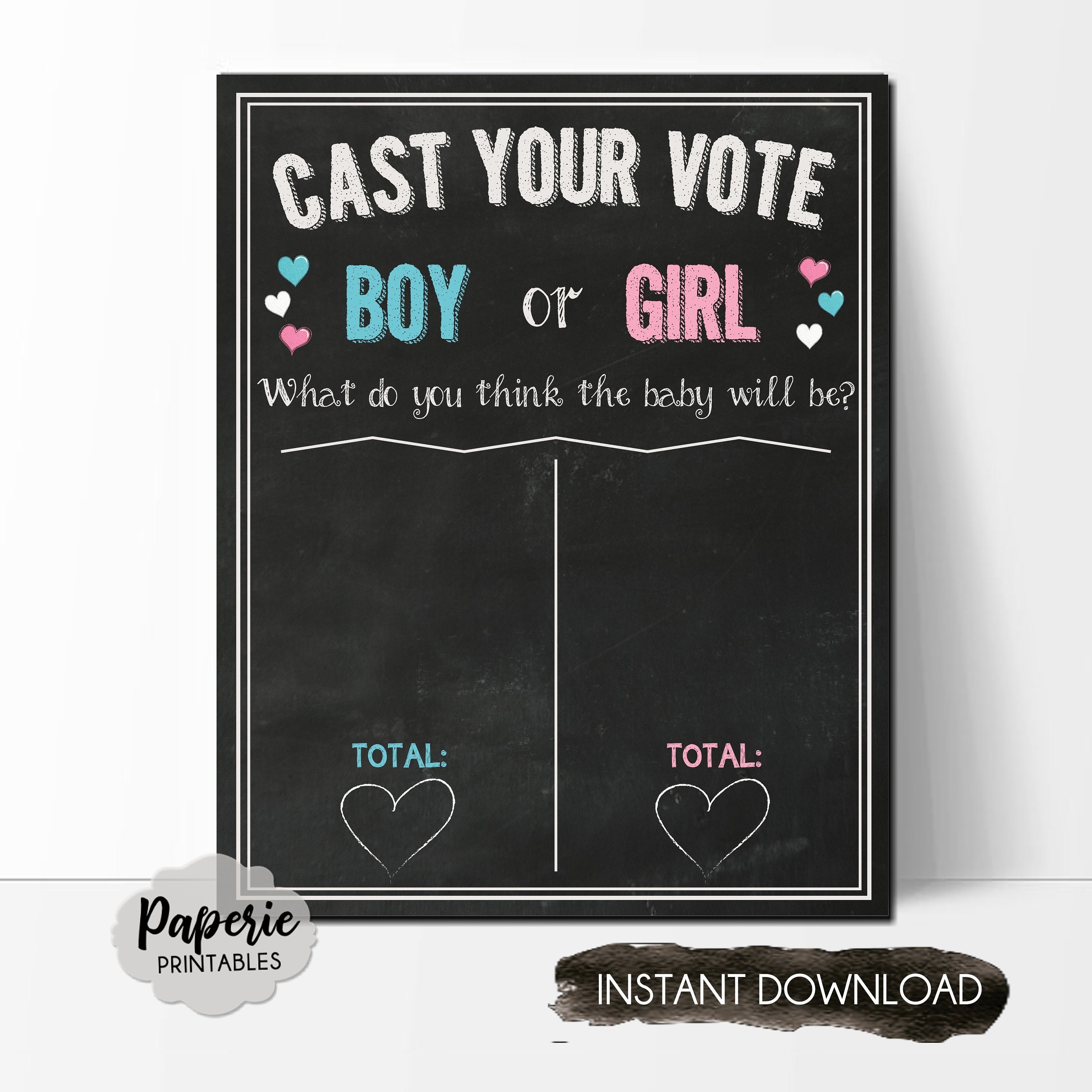 Cast Your Vote Gender Reveal Party Sign Boy or Girl Gender - Etsy