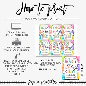 EDITABLE 100 Days of Schoo Gift Tag, Gummy Bear 100 Days of School Gift ...