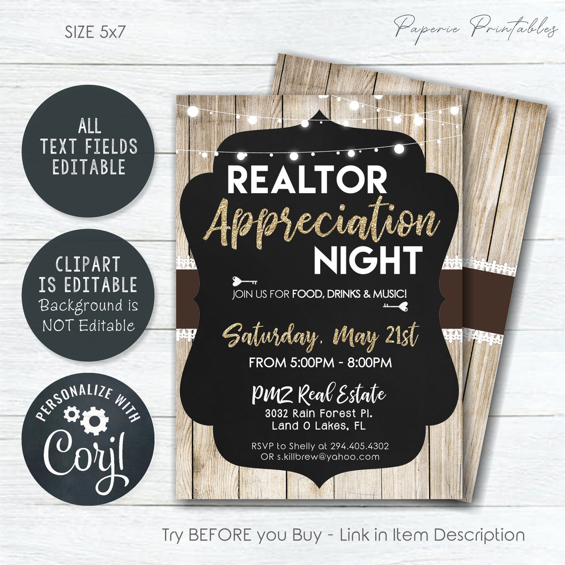 EDITABLE Client Appreciation Party Invitation Realtor - Etsy