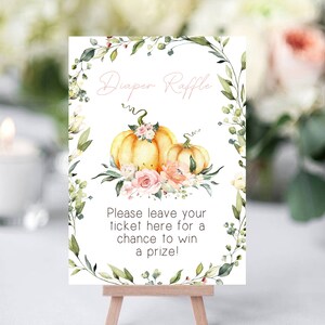 EDITABLE Little Pumpkin Diaper Raffle Pumpkin Diaper Raffle Fall Boho ...