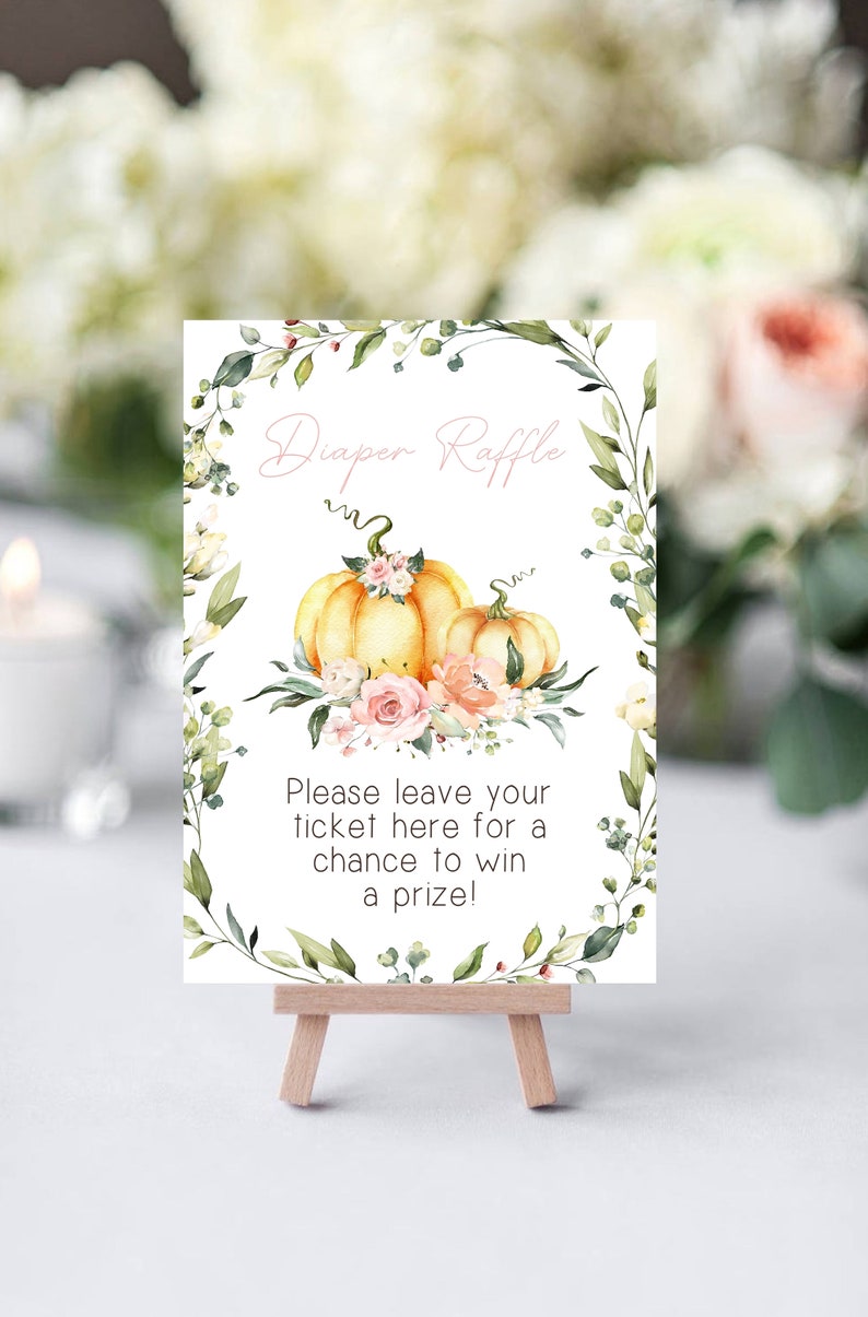 EDITABLE Little Pumpkin Diaper Raffle Pumpkin Diaper Raffle - Etsy