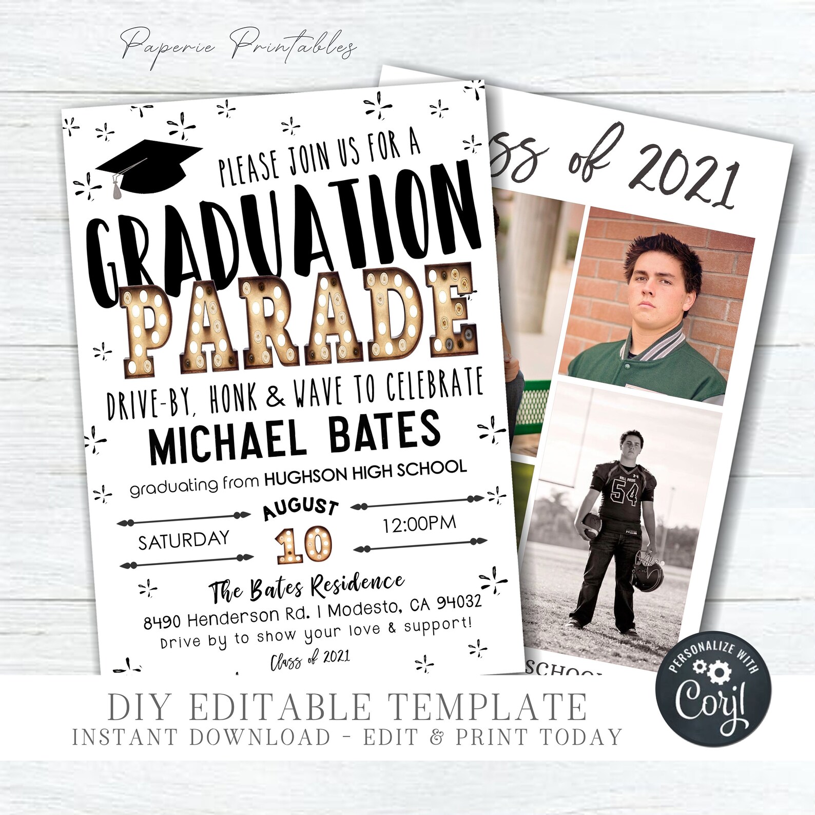 EDITABLE Graduation Parade Invitation Drive by Graduation - Etsy