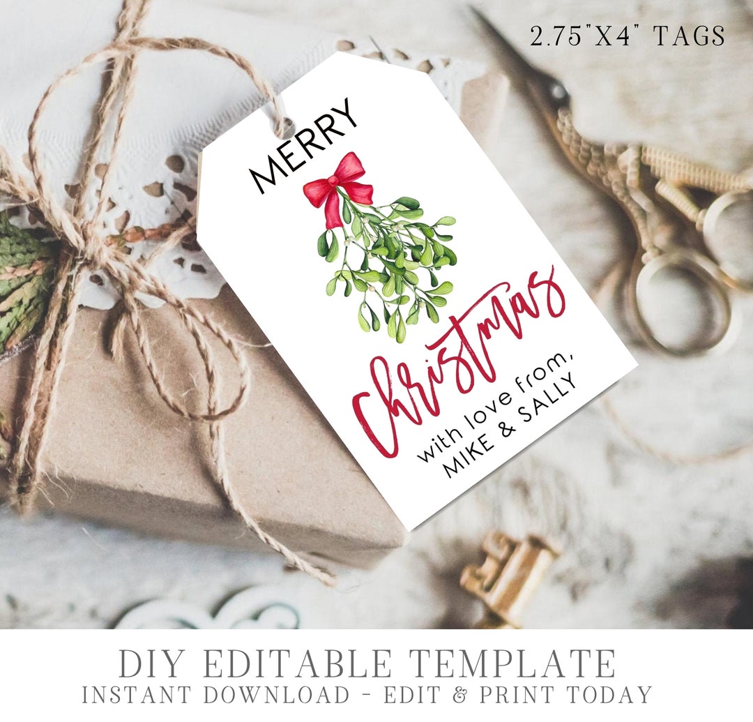 Editable Christmas Gift Tags - DIY Gift Tags - Merry Christmas Gift ...