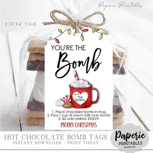 Christmas Hot Chocolate Bomb Tags Printable - Hot Chocolate Bomb Tag ...