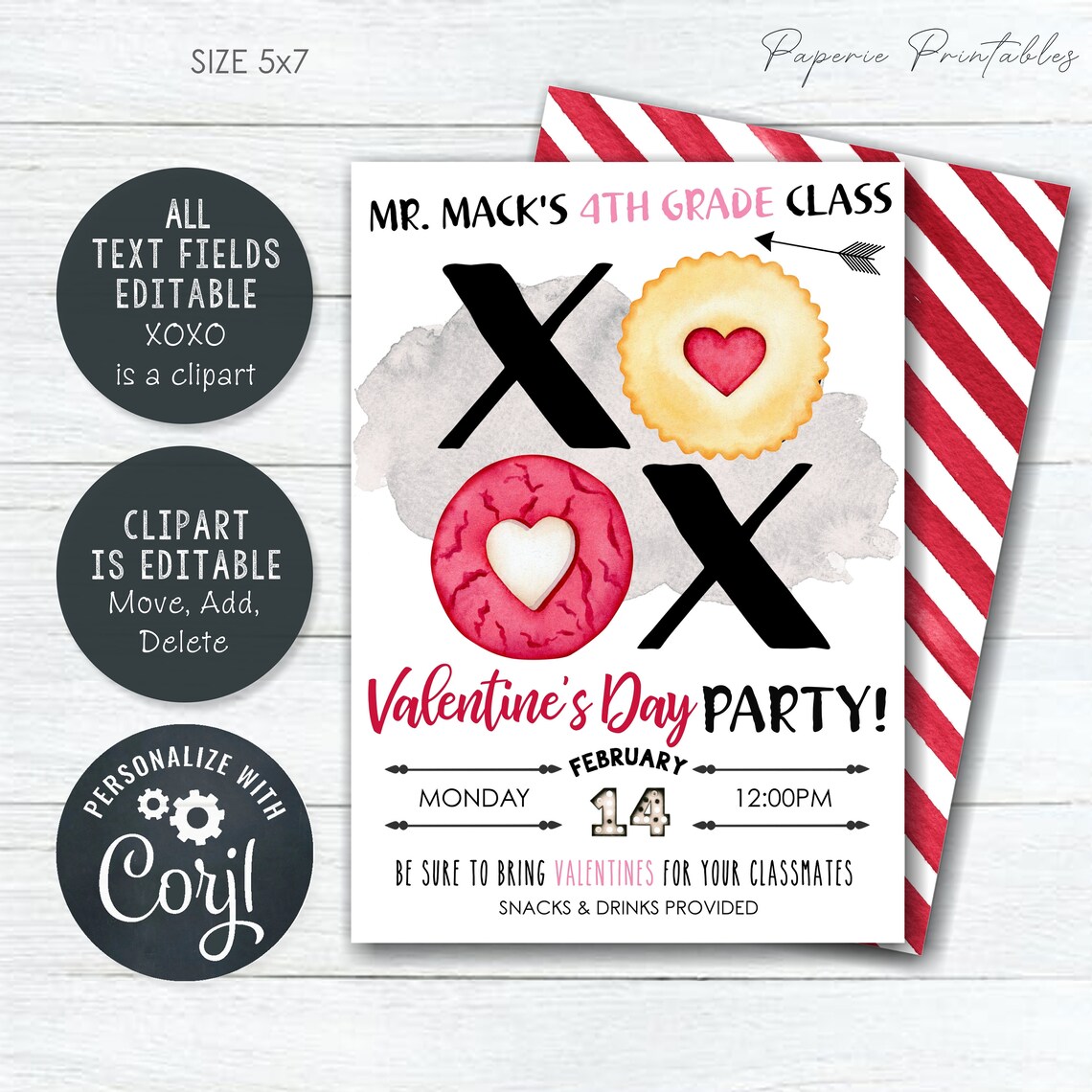 EDITABLE Valentine's Day Class Party Invitation | Etsy