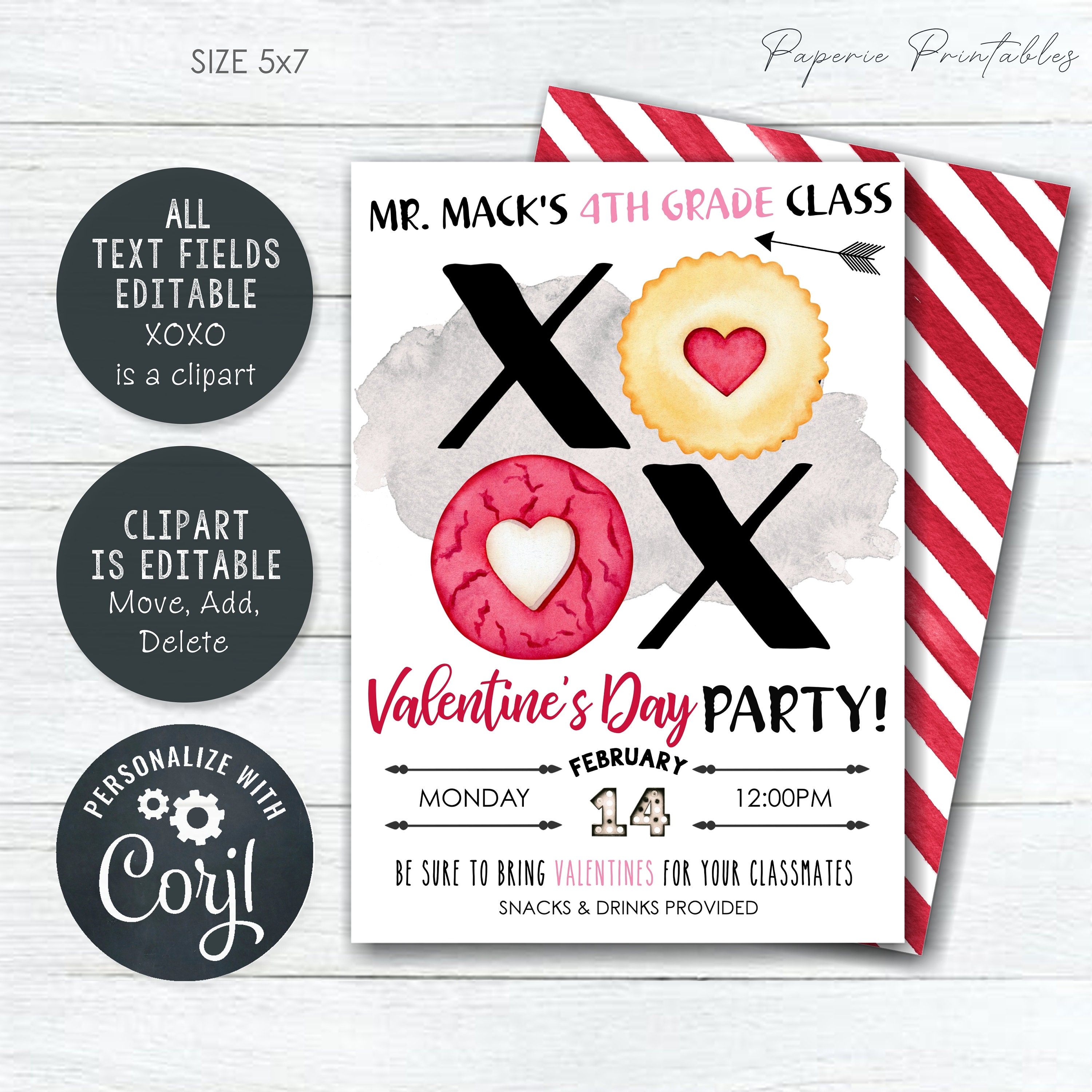 Editable Valentine's Day Class Party Invitation (digital Download) - Etsy