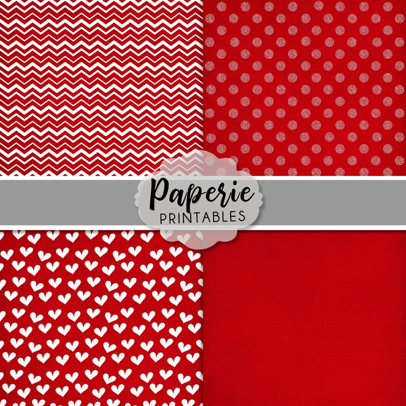 Red & White Pattern Digital Paper 8.5x11 Digital - Etsy