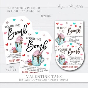 Editable Valentine Hot Chocolate Bomb Gift Tag (DIY Corjl Printable) - Etsy