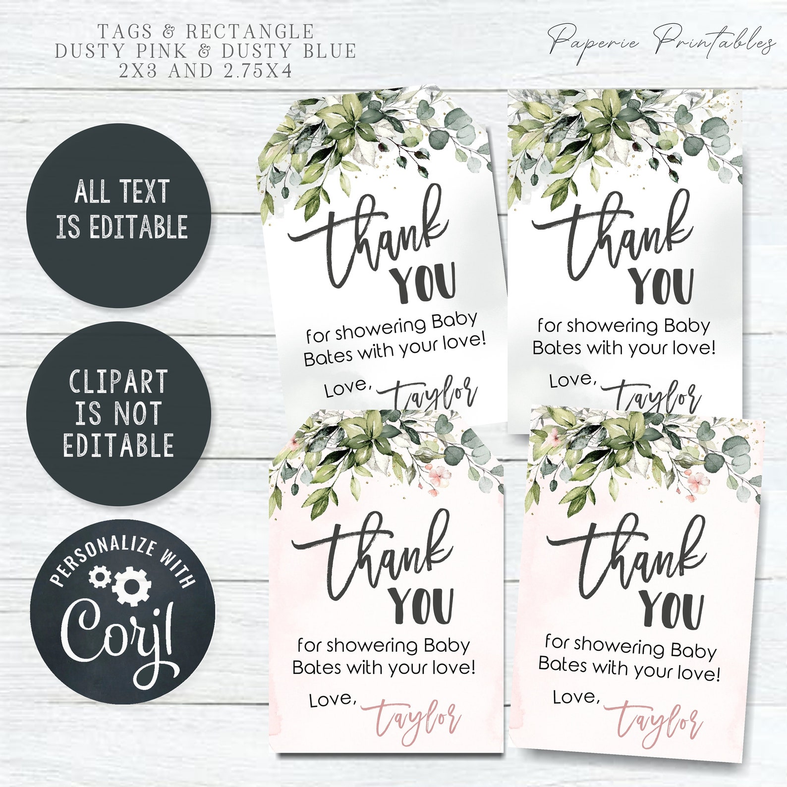 Editable Baby Shower Favor Tags DIY Favor Tags Boho Floral - Etsy