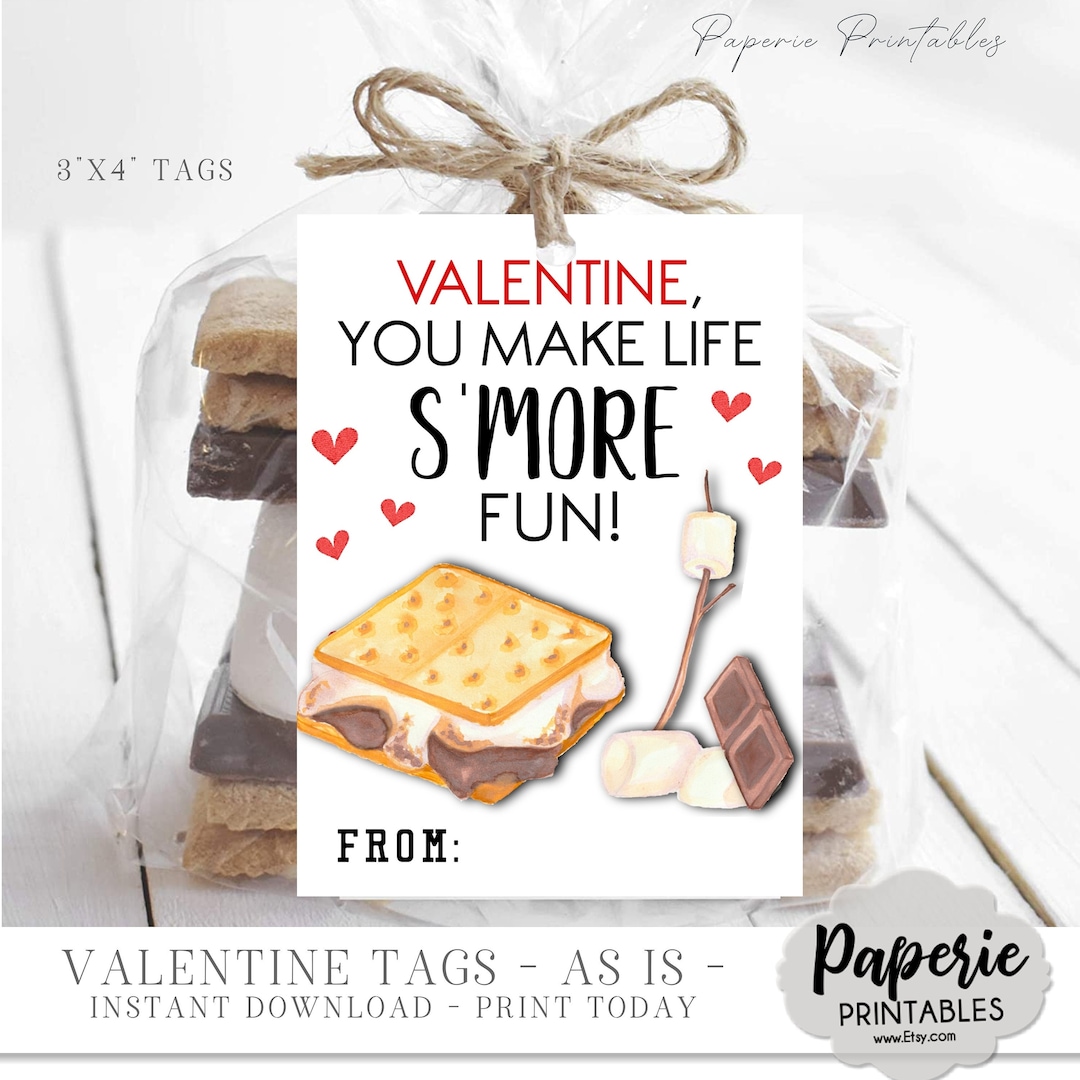 S'more Valentine's Day Tags: Kids Printable Cards (instant Download) - Etsy