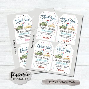 Drive by Birthday Party Favor Tags Drive by Parade Party - Etsy