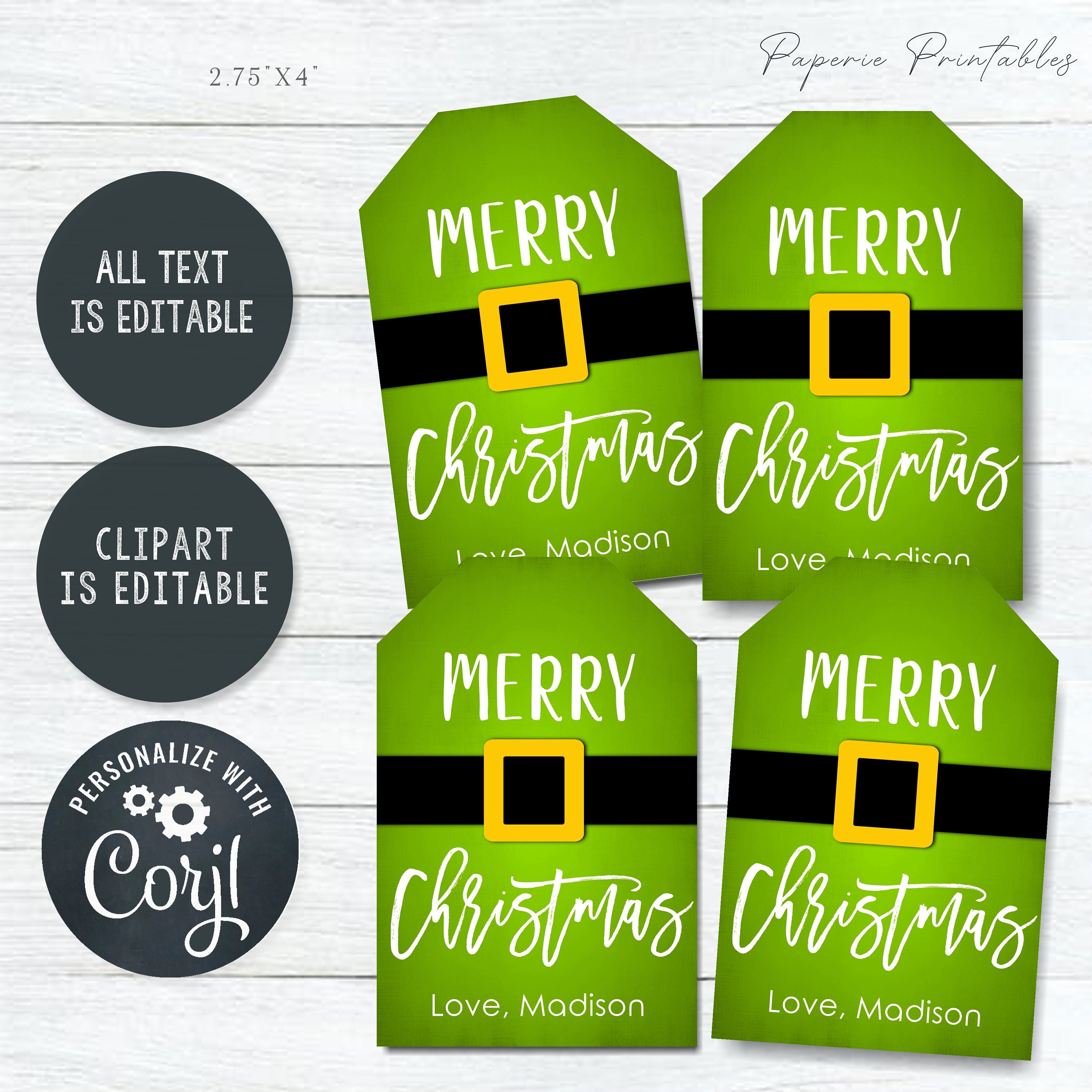 Editable Christmas Gift Tags, Elf Christmas Gift Tags, Elf Gift Labels ...
