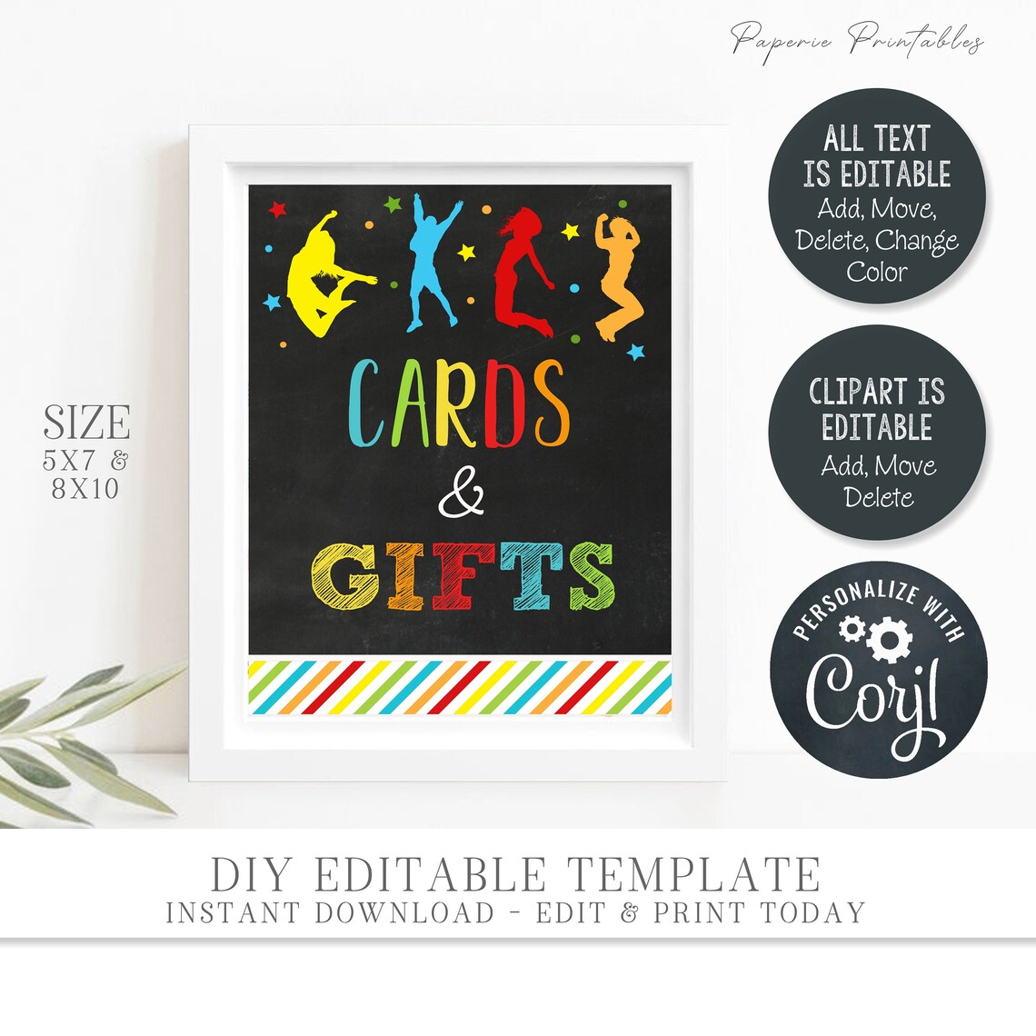 Editable Let's Jump Party Signs Let's JUMP Birthday - Etsy