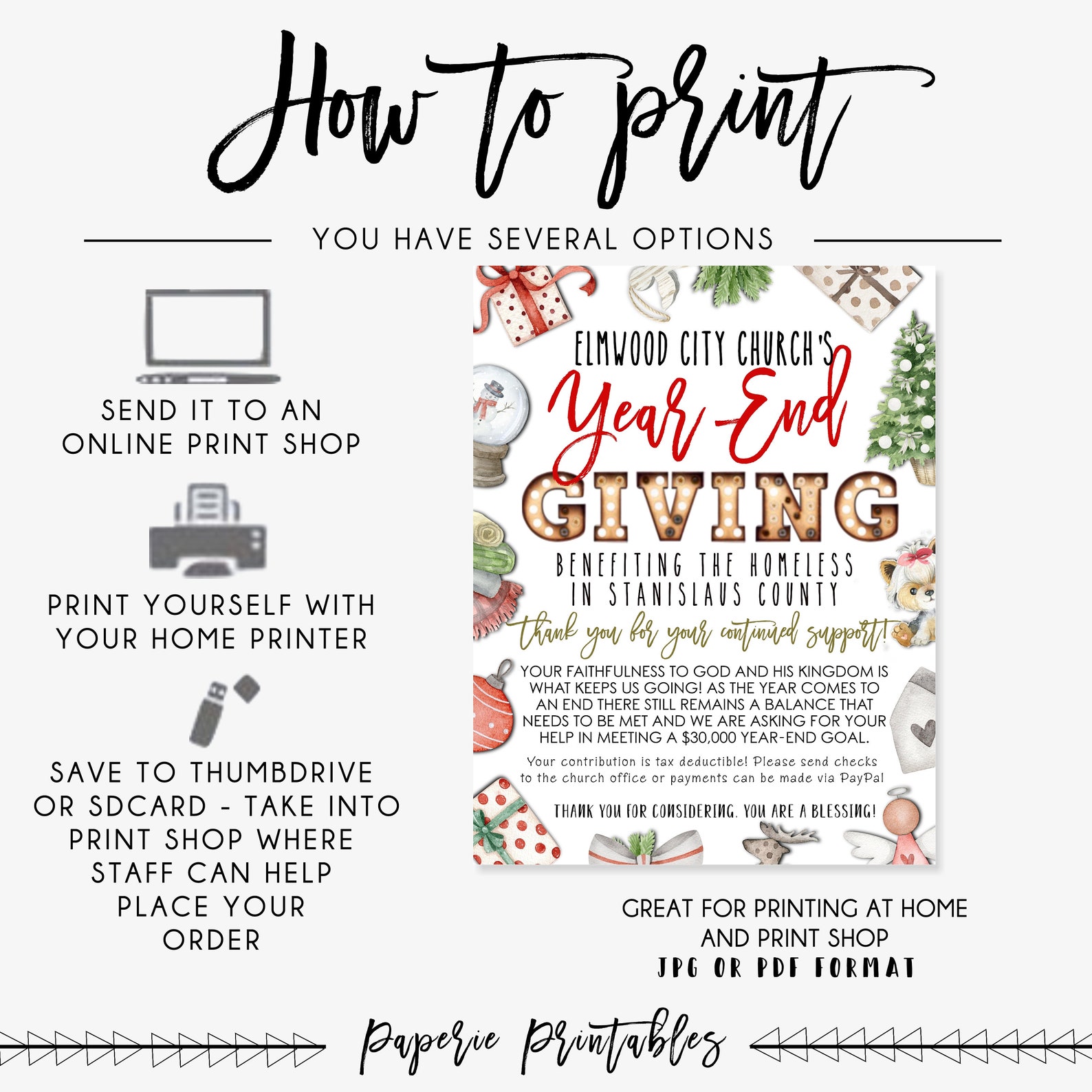 EDITABLE Year-end Giving Flyer Year-end Fundraiser Flyer - Etsy