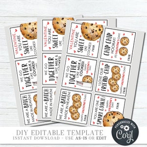 Cookie Valentine Cards for Kids, Kids Valentine Cards, Cookie Valentine ...