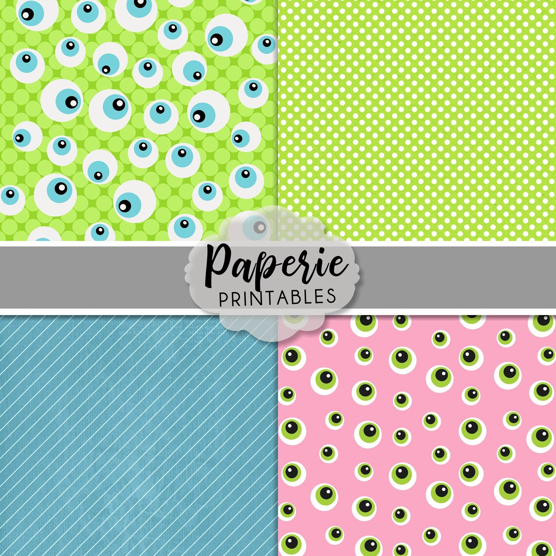 Little Monsters Digital Paper 12x12 Digital Scrapbooking - Etsy