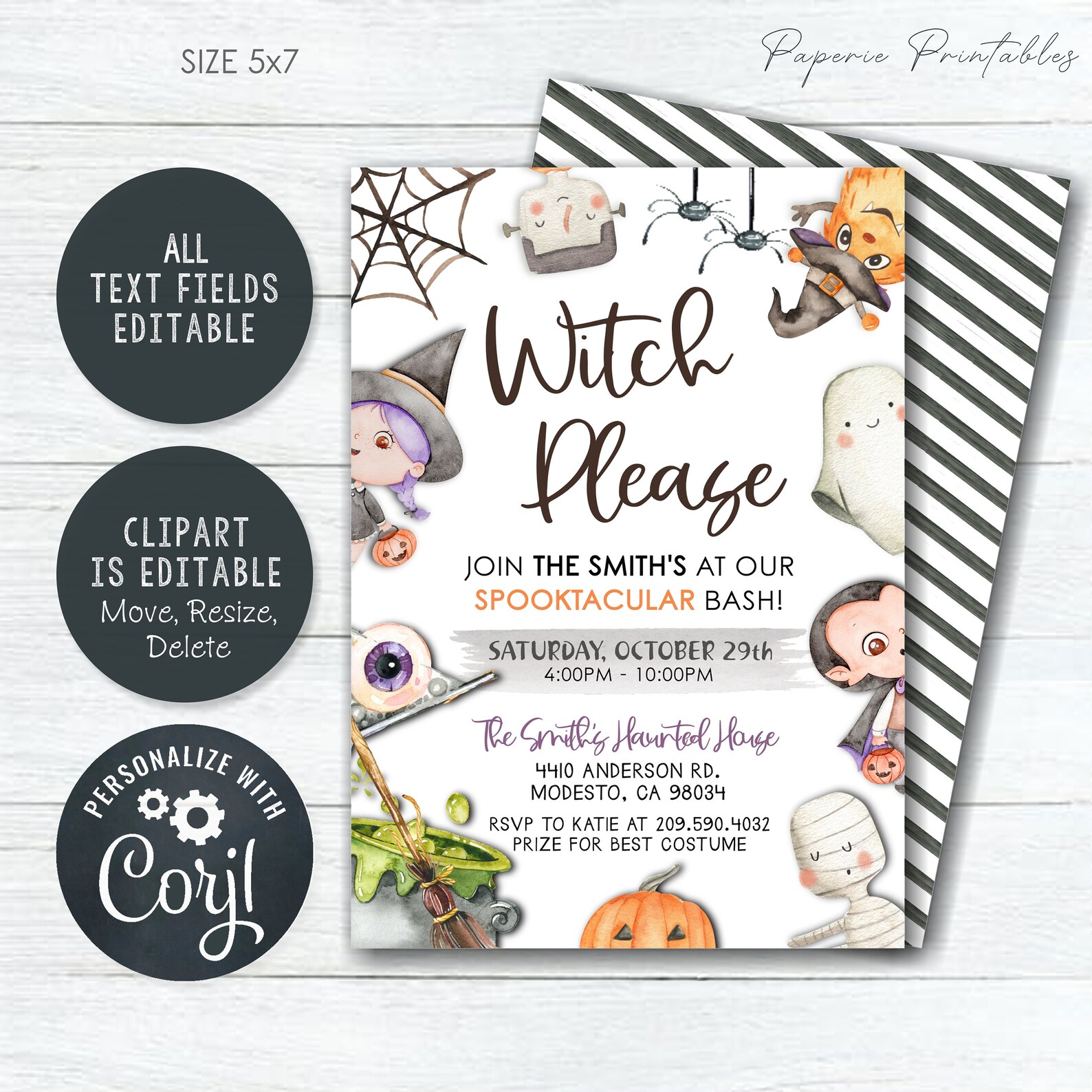 Editable Witch Please Halloween Party Invitation (digital Download) # ...