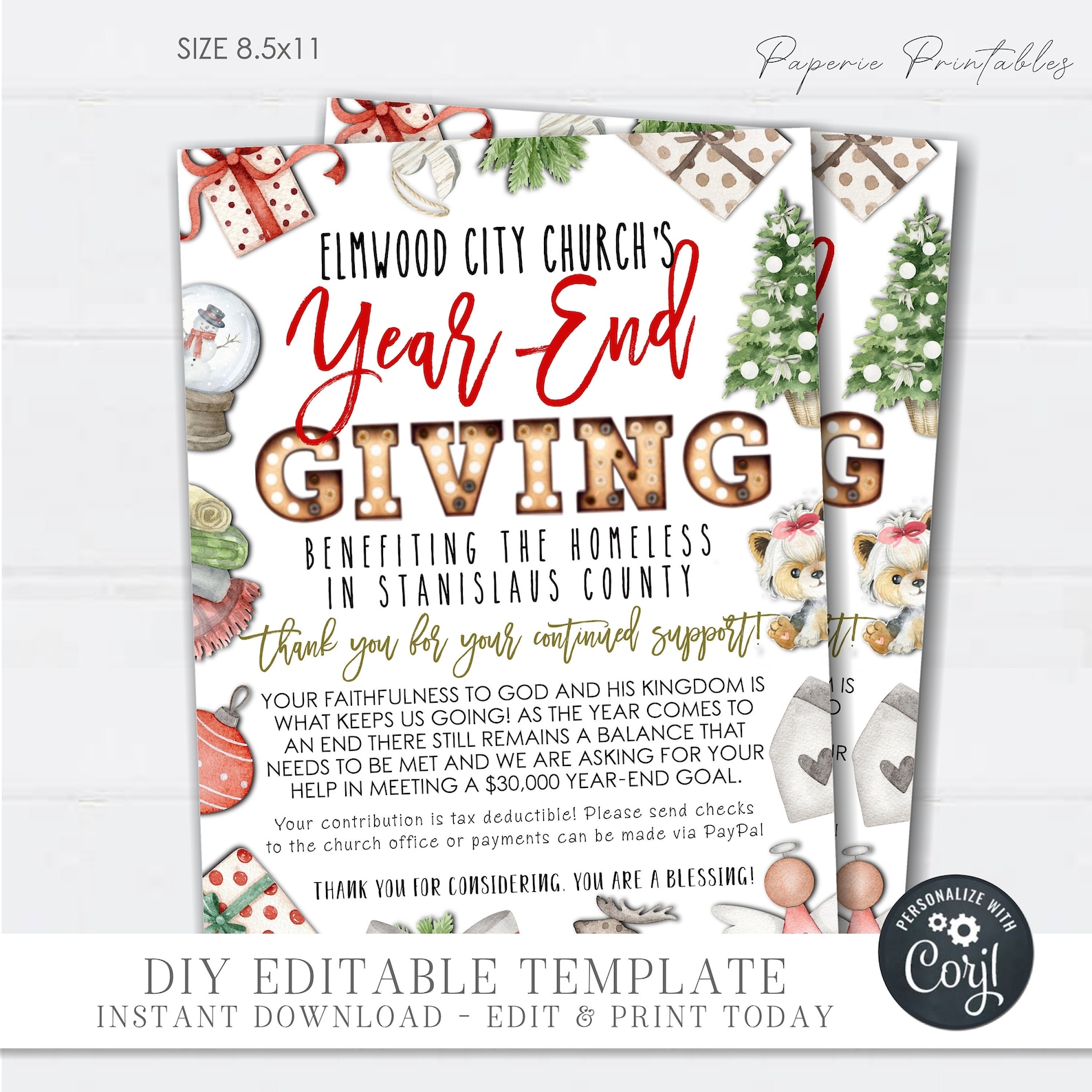 EDITABLE Year-end Giving Flyer Year-end Fundraiser Flyer - Etsy