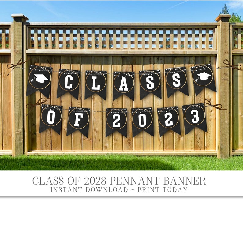 Editable CLASS OF 2023 Pennant Banner Graduation Banner Class - Etsy