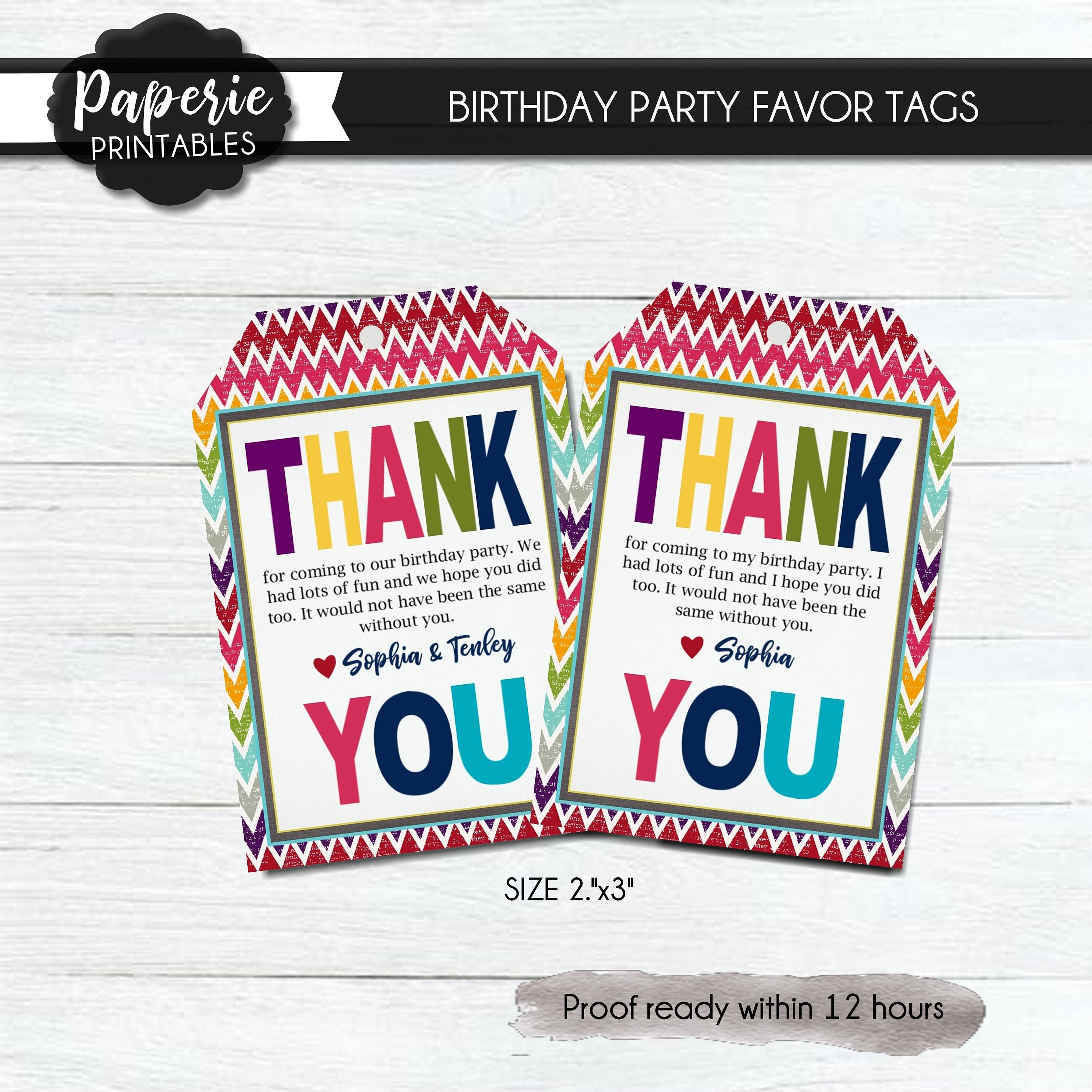 Birthday Party Favor Tags Siblings Birthday Party Favor | Etsy