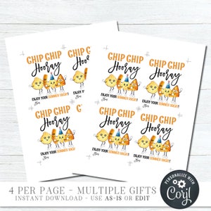 EDITABLE Thank You Teacher Gift Tag, End of School Chips Gift Tag, Chip ...