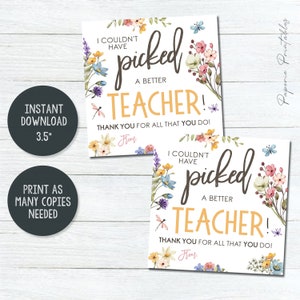 Editable Teacher Appreciation Gift Tag: Floral Design (DIY Corjl ...