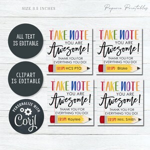 Editable Pencil Teacher Appreciation Gift Tag (DIY Corjl Template) - Etsy