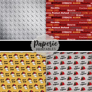 Firefighter Digital Paper - 12x12 Digital Scrapbooking Paper -50 Papers ...