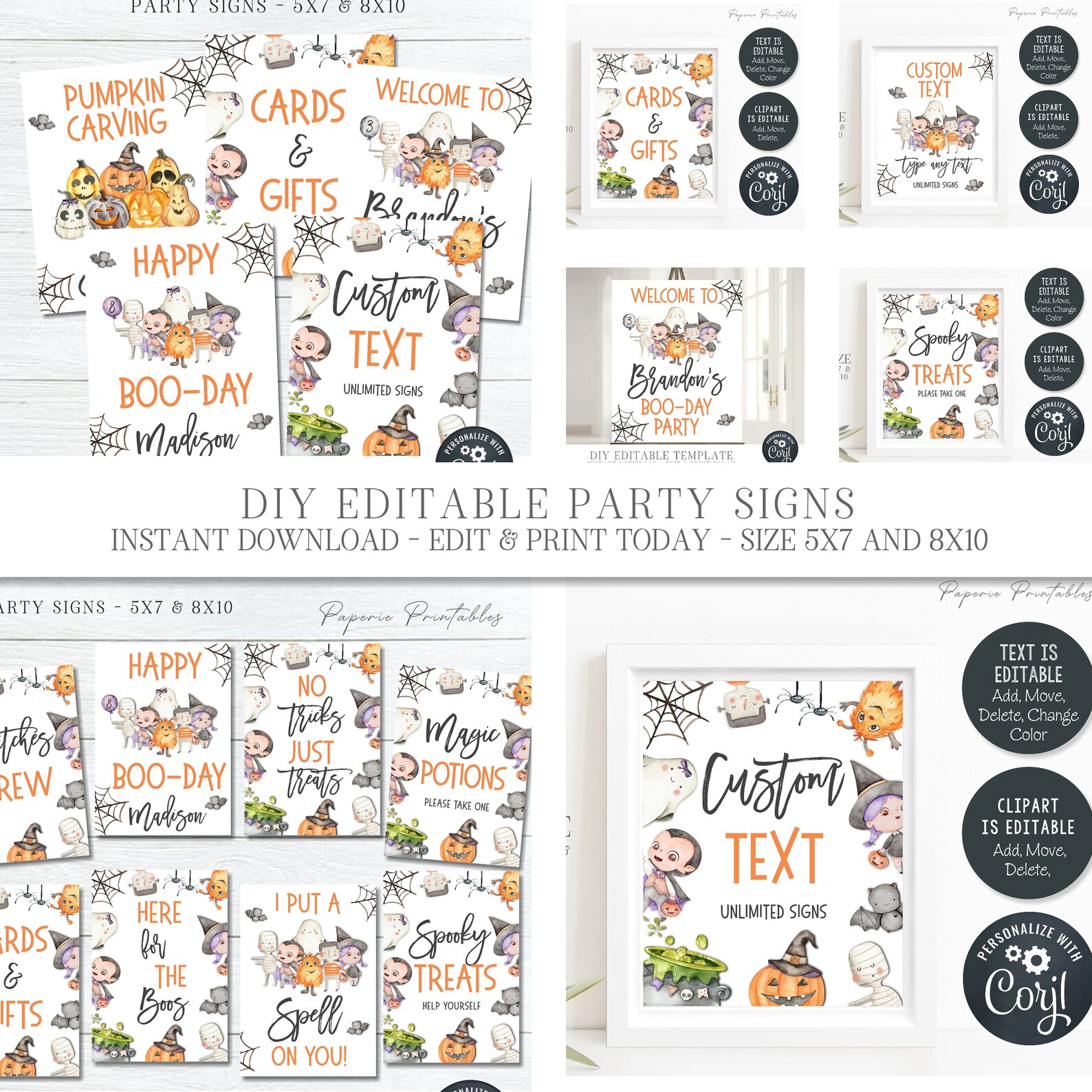 EDITABLE Halloween Birthday Party Bundle Halloween Party - Etsy