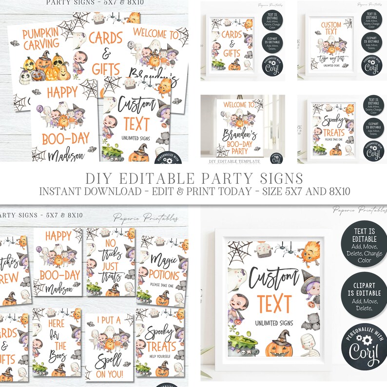 EDITABLE Halloween Birthday Party Bundle Halloween Party - Etsy