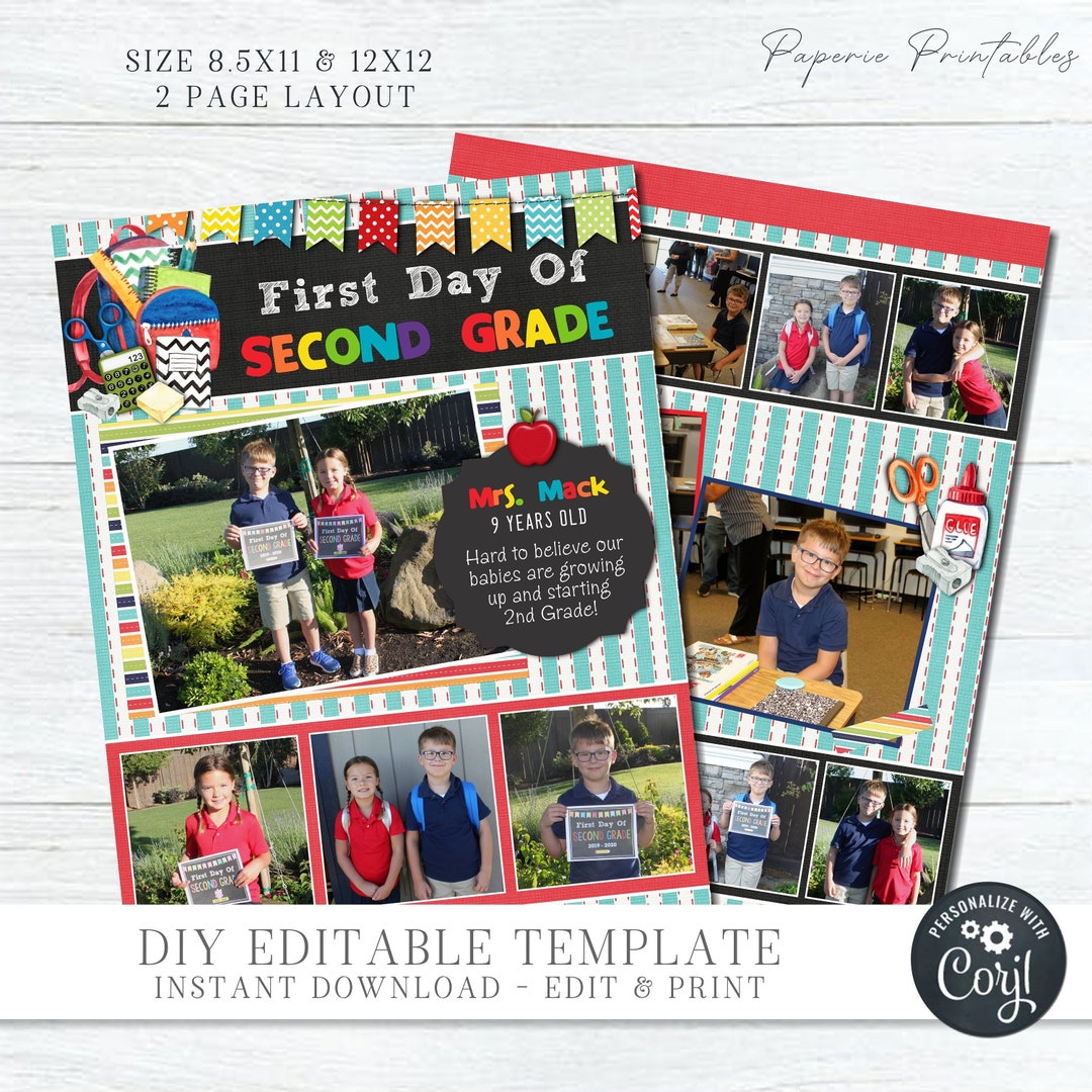 EDITABLE Scrapbooking Pages, Scrapbooking Album Pages, Digital ...