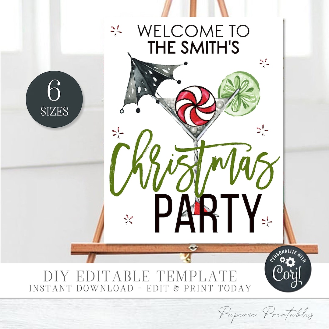 Editable Christmas Welcome Sign, Holiday Welcome Sign, Christmas ...