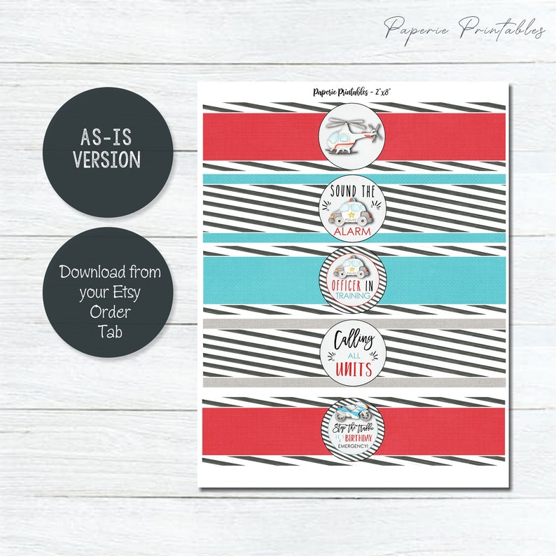 EDITABLE Police Birthday Water Bottle Labels Water Bottle - Etsy