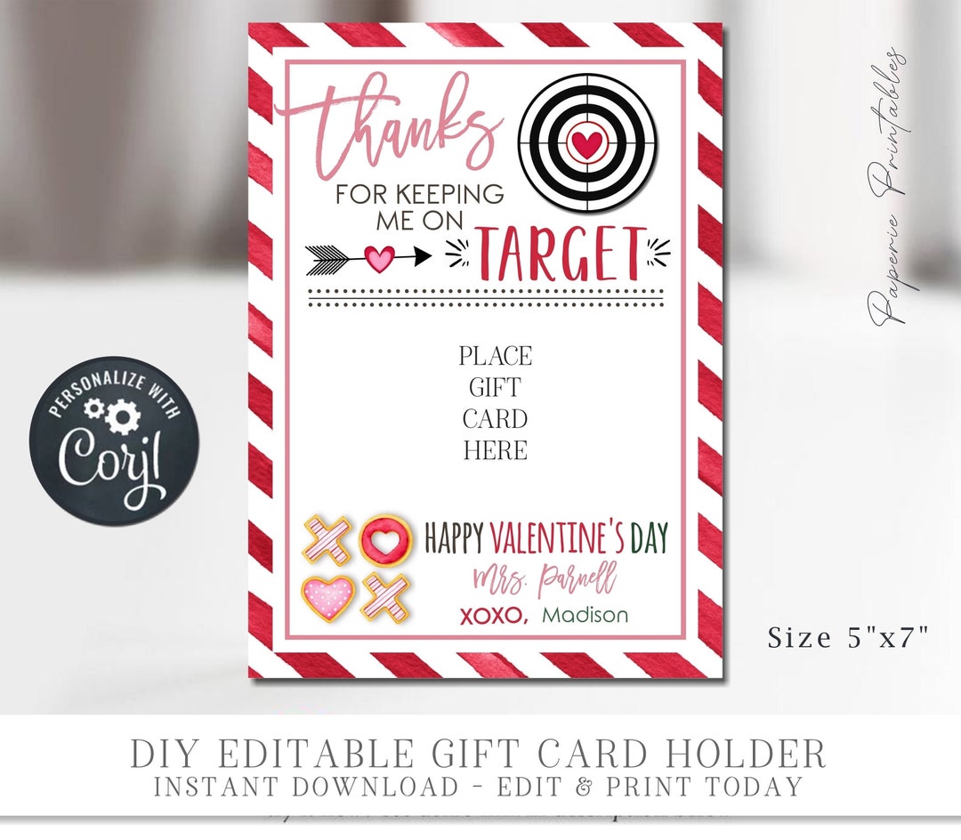 EDITABLE Teacher Valentine's Day Gift Card Holder, Thanks for Keeping ...
