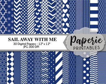 Navy Digital Paper Pack Navy Blue Digital Scrapbook Paper - Etsy