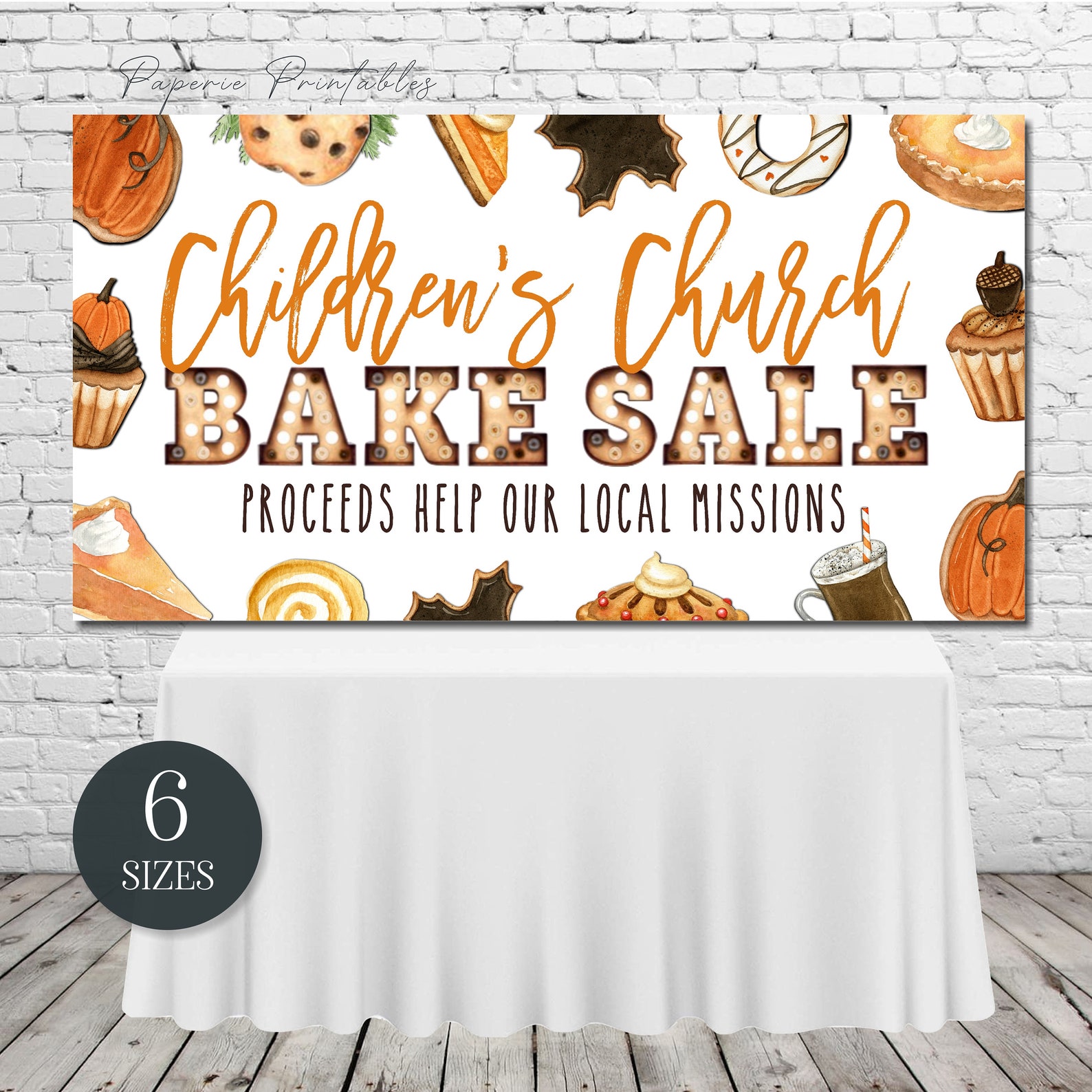 EDITABLE Thanksgiving Bake Sale Backdrop Bake Sale Banner - Etsy