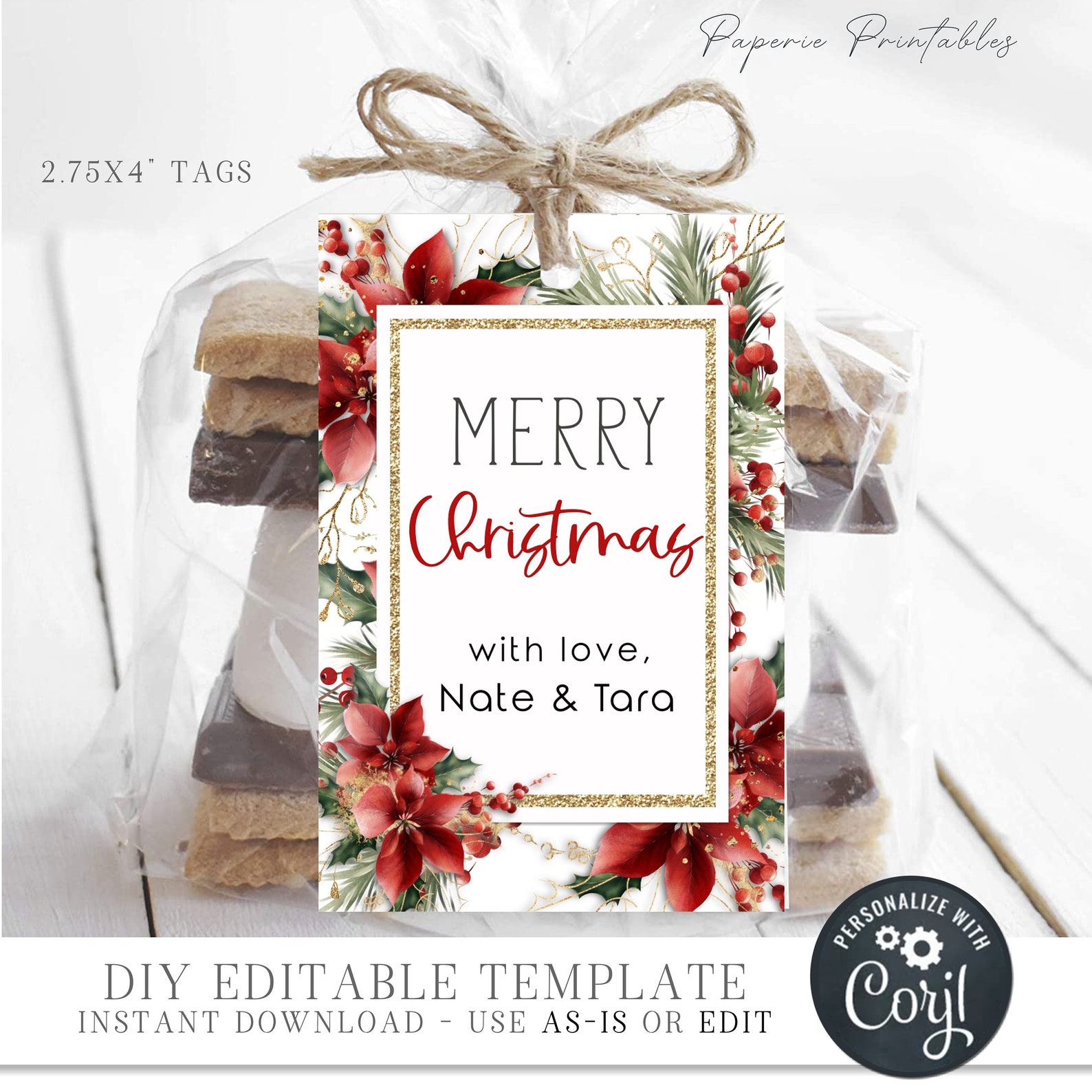 Editable Christmas Gift Tags Christmas Tags Editable - Etsy