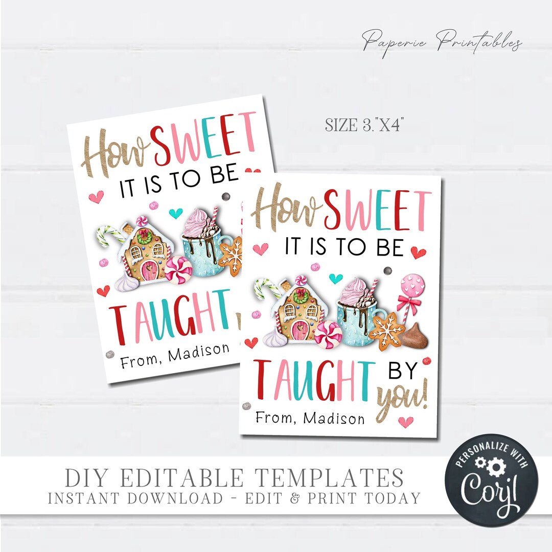 EDITABLE Teacher Valentine's Day Tags, Valentine's Day Tags, Teacher ...