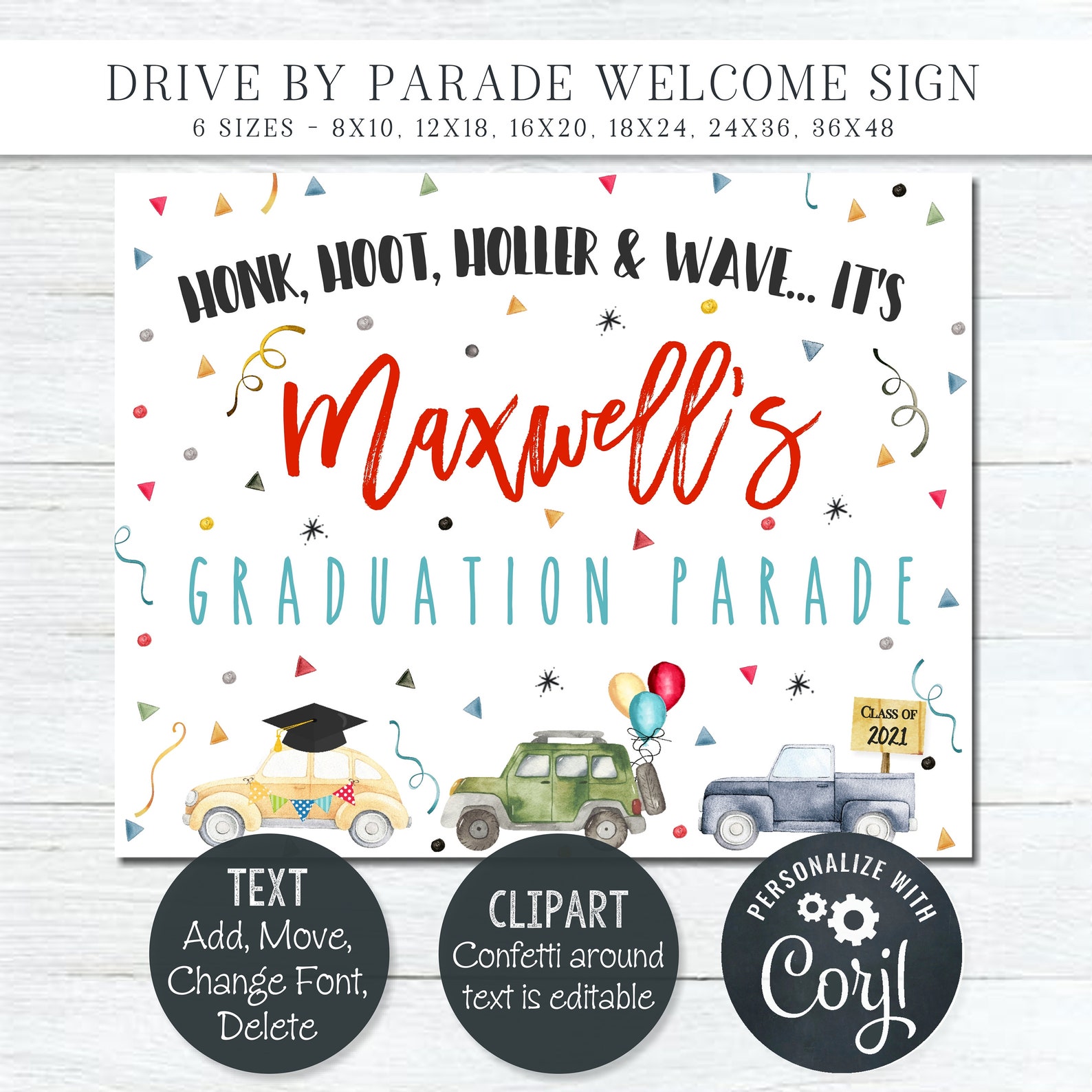 EDITABLE Graduation Drive By Yard Sign Drive By Graduation | Etsy