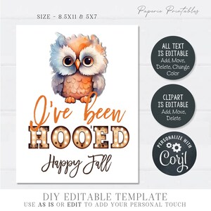 EDITABLE School Fall Game Printables, You've Been Hoo'ed Happy Fall ...