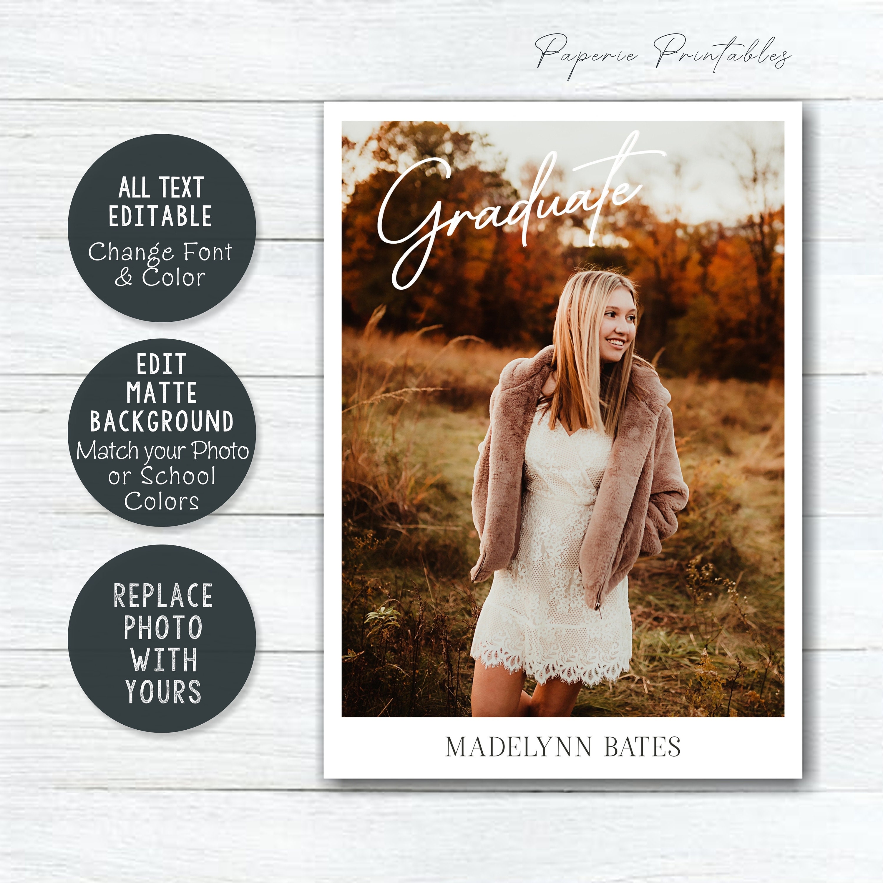 EDITABLE Graduation Party Invitation 2022 Class of 2022 | Etsy UK