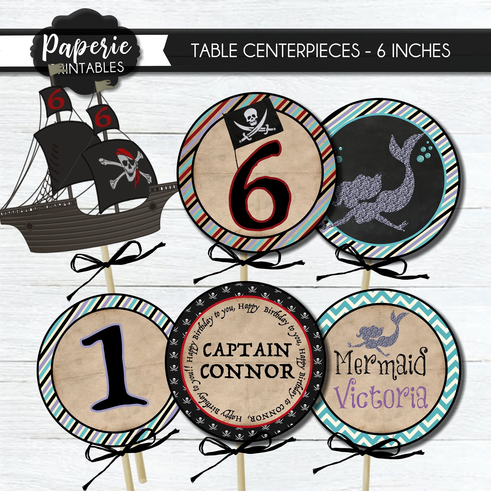 Pirate & Mermaid Birthday Party Bundle (digital Download) - Etsy