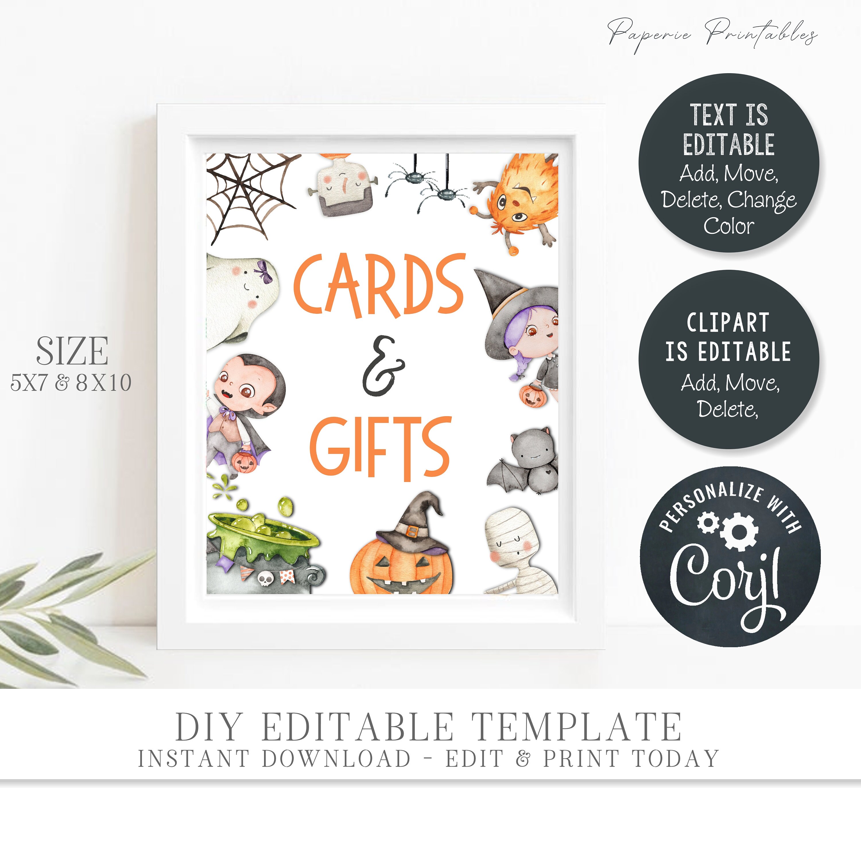 Editable Halloween Party Signs: Pumpkin Carving, Spooky Treats (digital ...