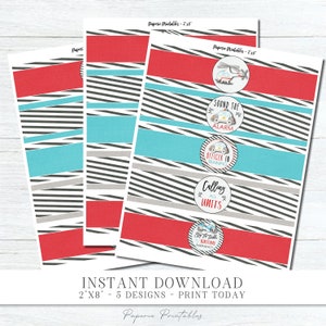 EDITABLE Police Birthday Water Bottle Labels, Water Bottle Wraps ...