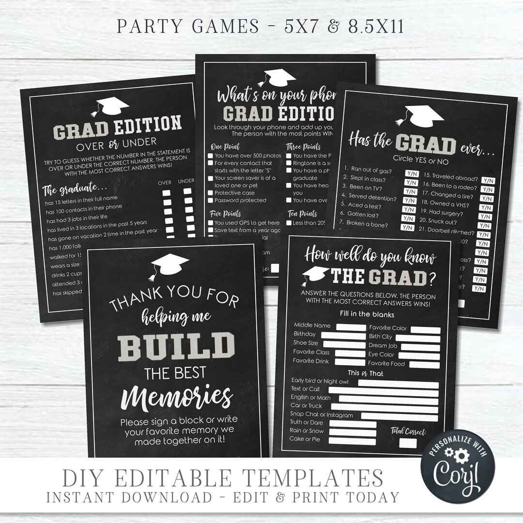 Editable Graduation Games, Advice for the Graduate, How Well Do You ...