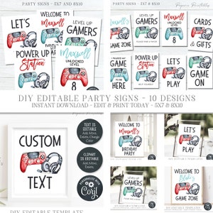 EDITABLE Video Game Birthday Bundle, Gaming Birthday Party Printables ...