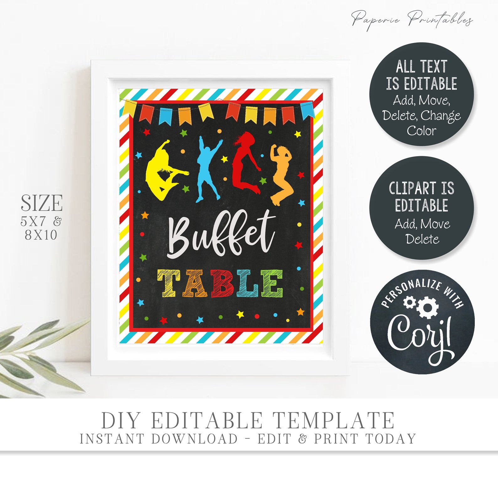 EDITABLE Let's Jump Food Label Tent Card Let's Jump | Etsy