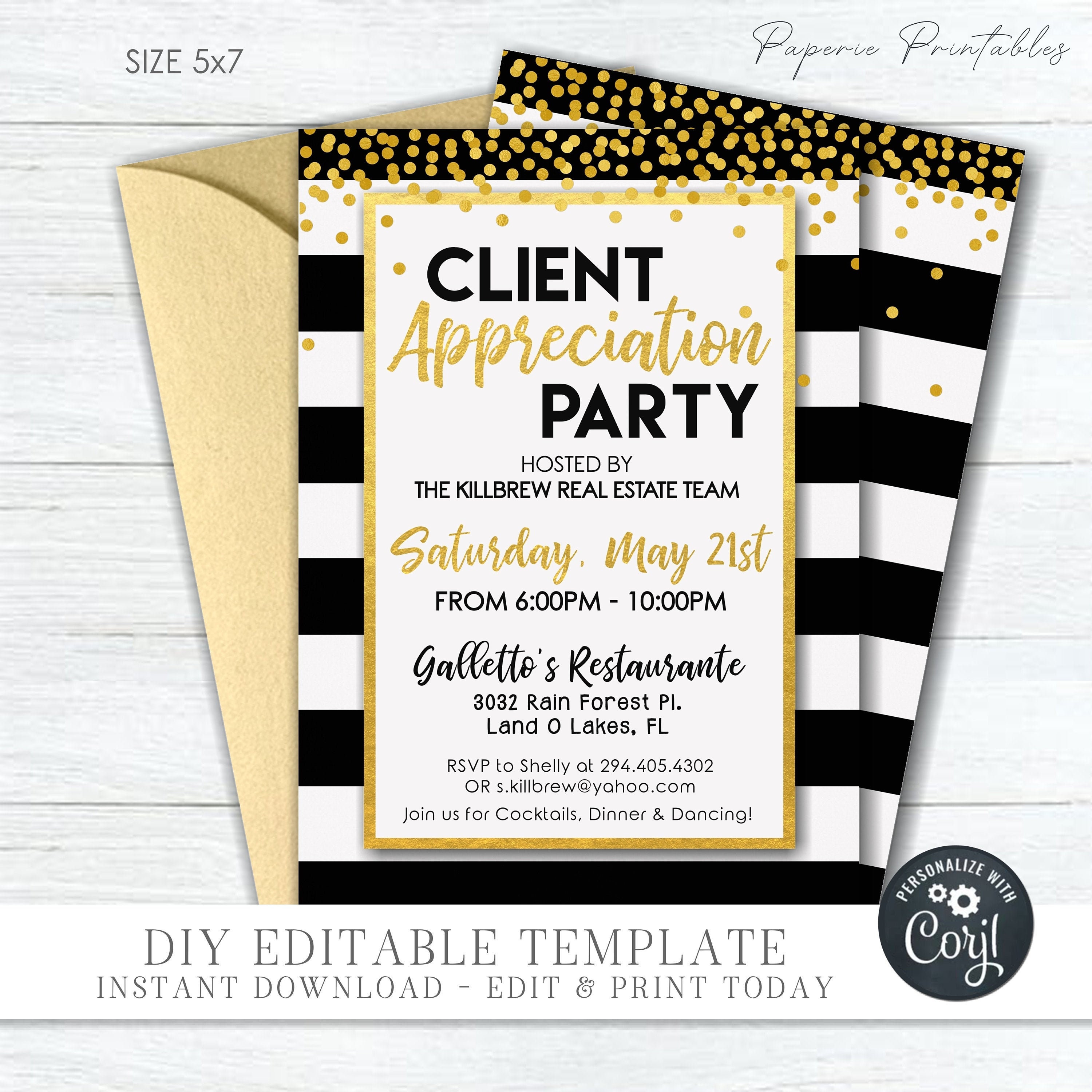 EDITABLE Client Appreciation Party Invitation Realtor - Etsy Hong Kong