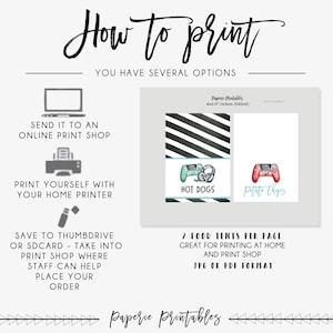 EDITABLE Video Game Party Food Label Tent Cards, Video Game Label ...