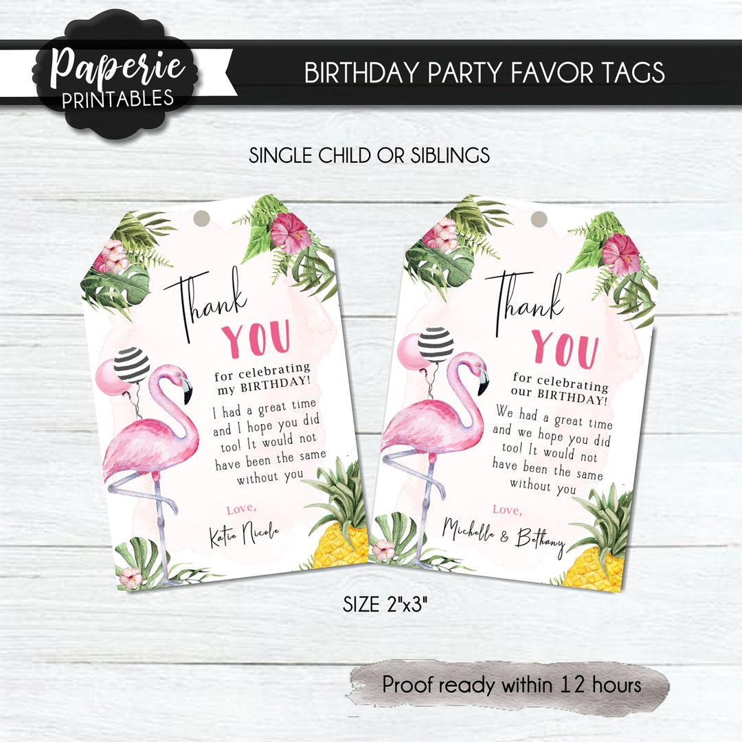 Flamingo Birthday Party Favor Tags Let's Flamingle Favor - Etsy